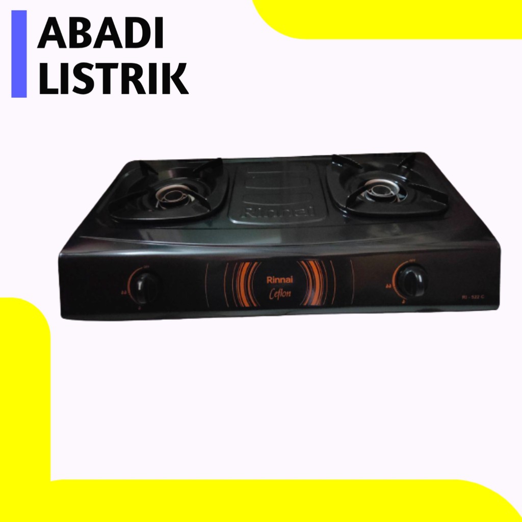 Jual Rinnai Kompor Gas Hitam 2 Tungku RI-522C/Kompor gas RINNAI 2 ...