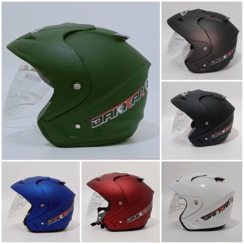 Jual Helm Motor Helem Half Face Dewasa SNI tipe Dakkar helm cowok cewek ...