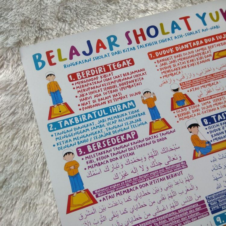 Jual Poster Belajar Sholat Yuk Dari Ringkasan Shalat Nabi Syaikh Albani ...