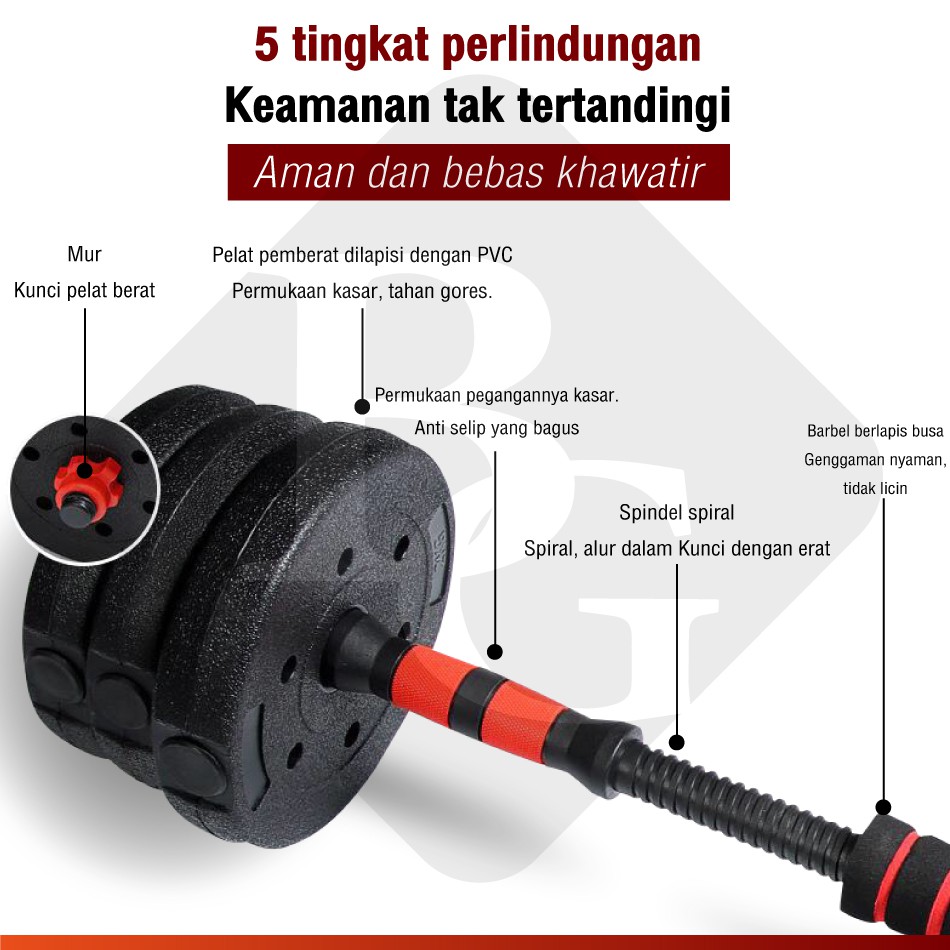 Jual HTD Sport Dumbbell Set 40 Kg PVC Alat Olahraga Fitness Angkat Beban Besi | Shopee Indonesia