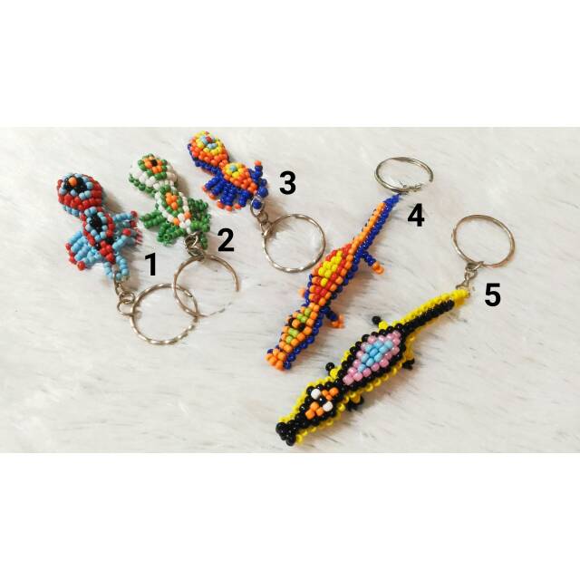 Jual CLSMA2 Gantungan kunci keychain manik hewan motif batik etnik khas ...
