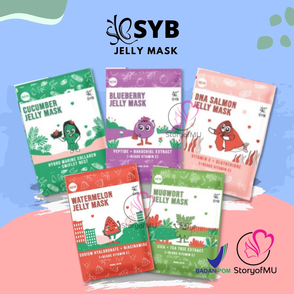 Jual SYB Jelly Mask Blueberry | Cucumber | Mugwort | Watermelon | DNA ...