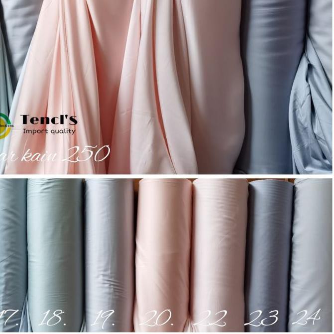 Jual ☁ Bahan Kain Tencel Polos Meteran / Sprei dan Bedcover Tencel ...