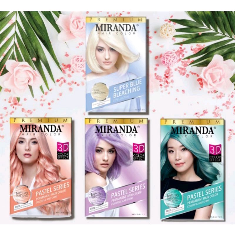Jual MIRANDA COLOR PASTEL SERIES PERMANEN HAIR COLOR (2×30ml+10ml ...