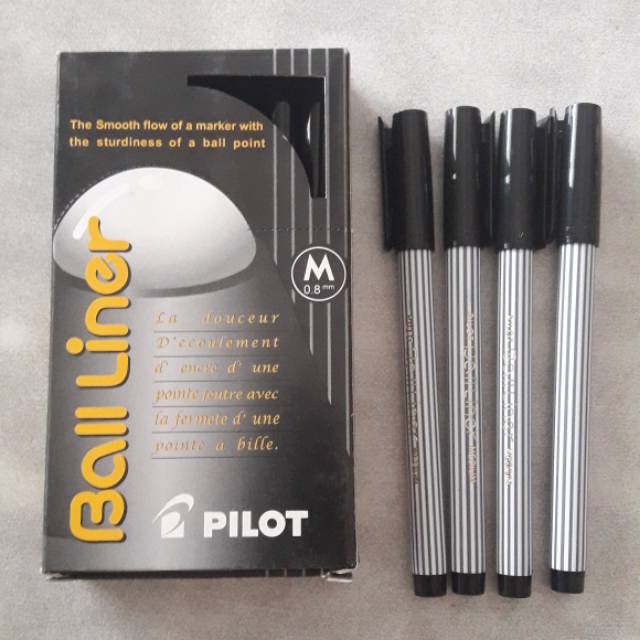 Jual Pena pilot ball liner 0.8 hitam/pcs | Shopee Indonesia