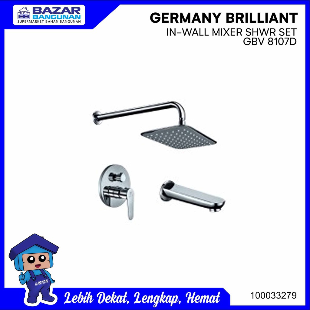 Jual Germany Brilliant - Wall Mounted Shower Tanam Set Gbv 8107 D ...
