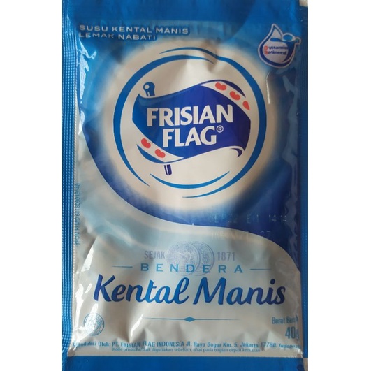 Jual susu kental manis putih cap bendera frisian flag sachet 40 gram ...