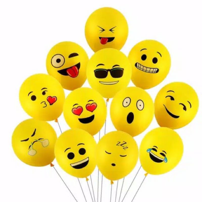 Jual 1pcs BALON EMO balloon karet tiup latex emotion emoji emoticon ...