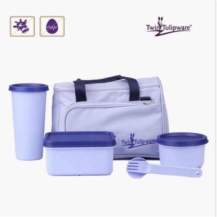 Jual Tempat makan Big Meal Set biru tulipware | Shopee Indonesia