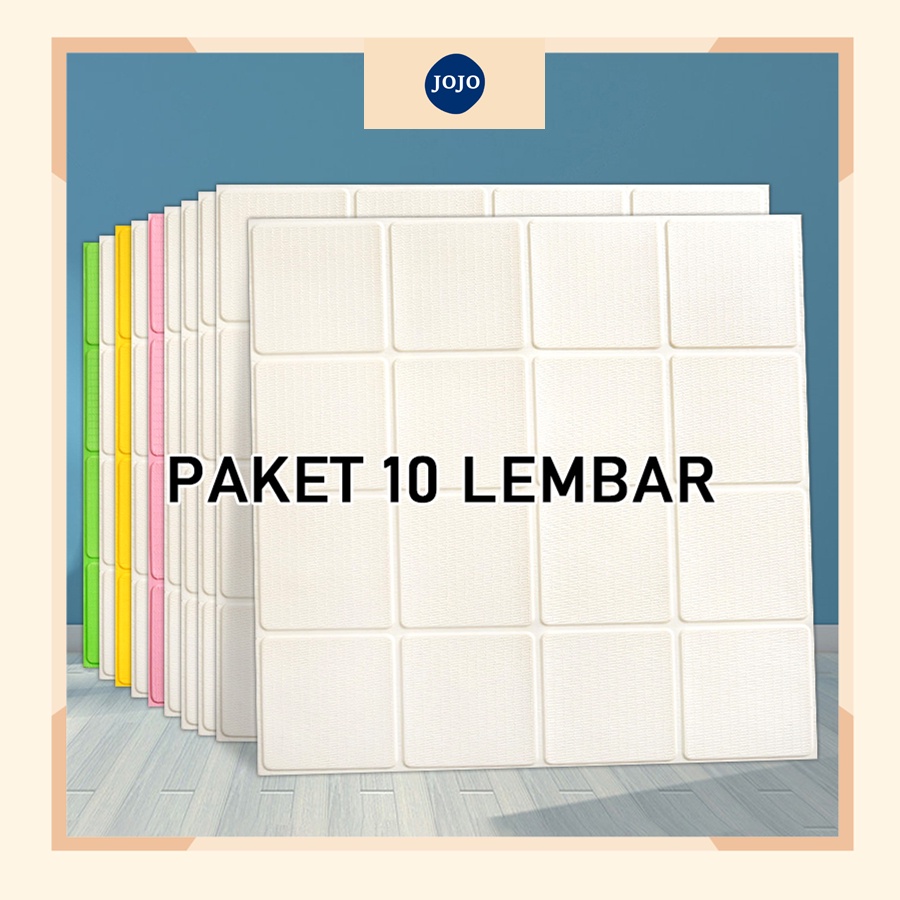 Jual [COD] Paket 10 Lembar 3D Wallpaper Busa Kotak-Kotak Wallpaper ...