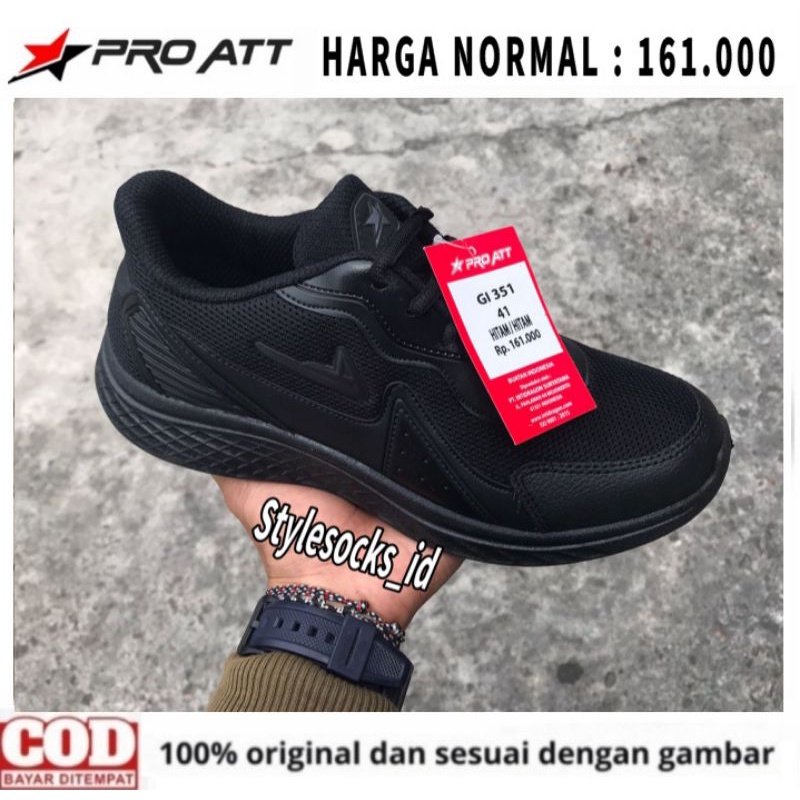 Jual SEPATU SEKOLAH FULL HITAM / SEPATU RUNNING PRIA HITAM /SEPATU PRO ...