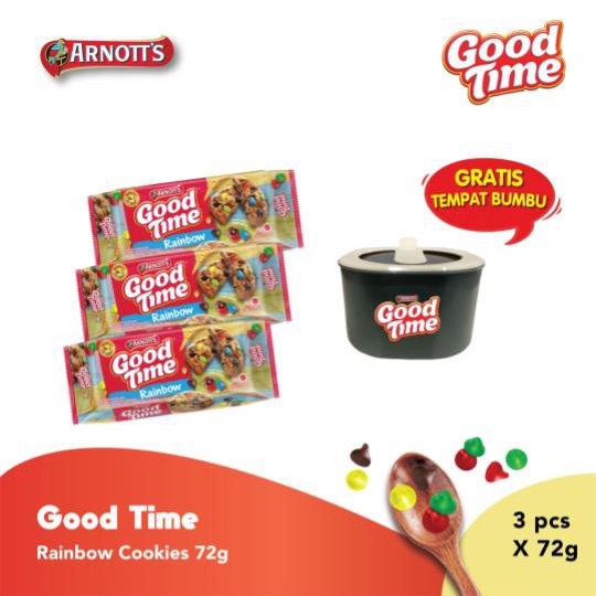 Jual Good Time Rainbow Chocochips Cookies 72 Gr x 3 Free Seasoning Jar ...