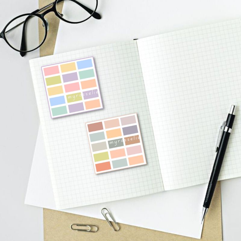 Jual STIKER BENTUK GRADASI WARNA WARNI BUJO SCRAPBOOK SHEETS GRADATION ...