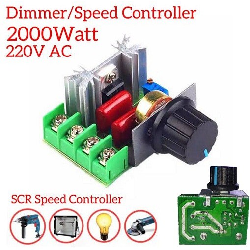 Jual Dimmer SCR 2000W AC Regulator Voltage Controller Kecepatan Motor Speed Suhu Pemanas Dimer ...