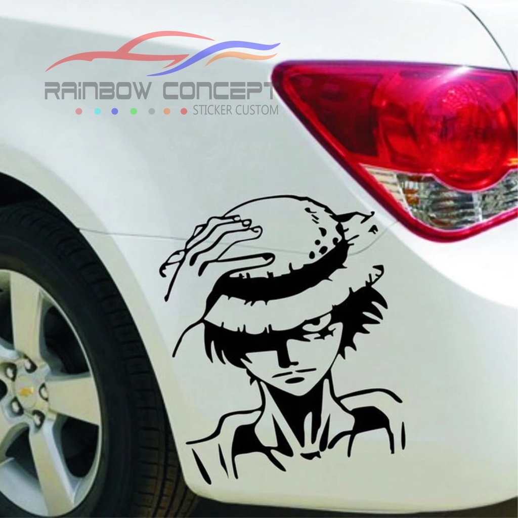 Jual stiker mobil anime kartoon karakter lutfi one piece sticker mobil ...
