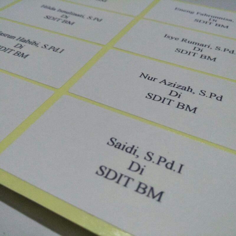 Jual Cetak Label Nama Undangan / Label Nama Tamu Undangan | Shopee ...