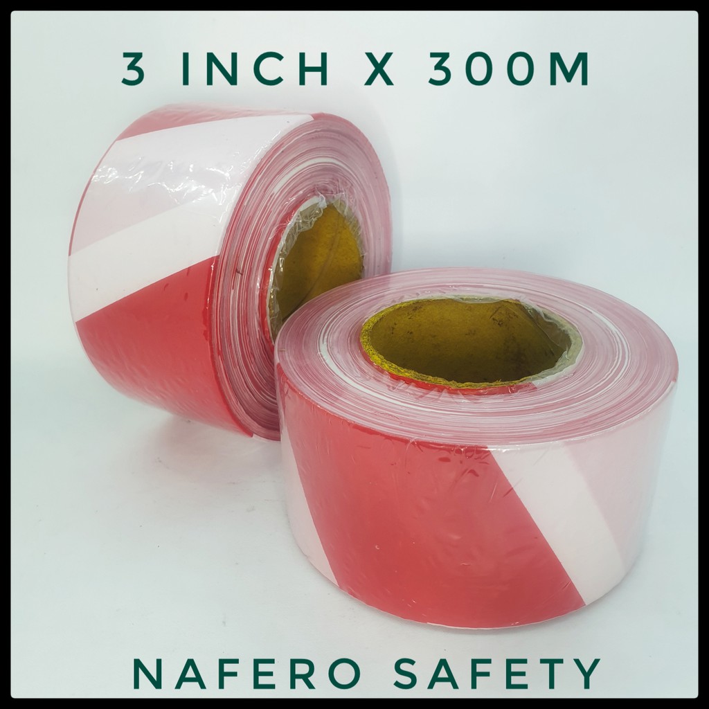Jual SAFETY LINE MERAH PUTIH BARRICADE RED WHITE GARIS POLISI 3 INCH X ...