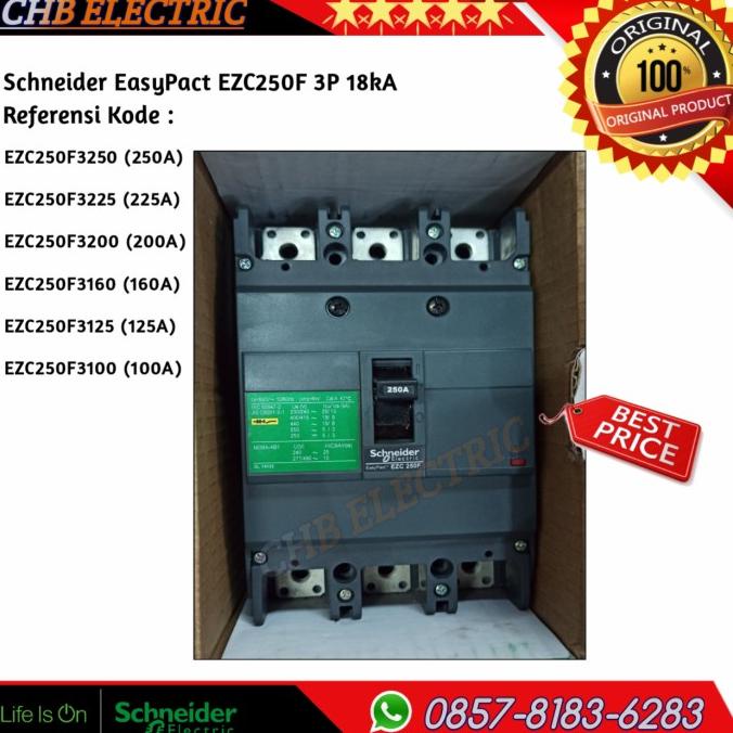 Jual MCCB Schneider EZC250F 3P 18kA 125A 160A 200A 225A 250A | Shopee Indonesia