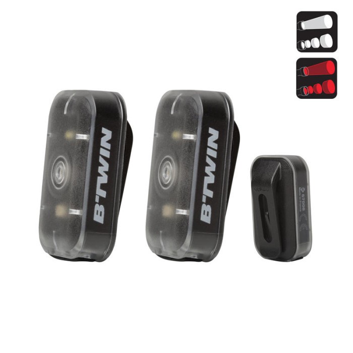 Jual ELOPS Front/rear bike light set st500 - black - Decathlon 8584245 ...