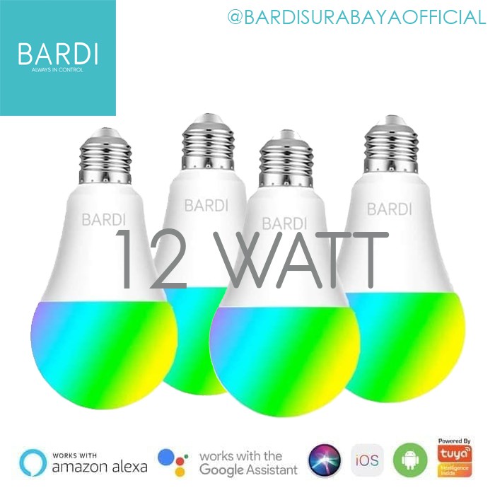 Jual BARDI SURABAYA OFFICIAL [4 PCS] Smart LED Bulb 12W RGB+WW Wifi IoT ...
