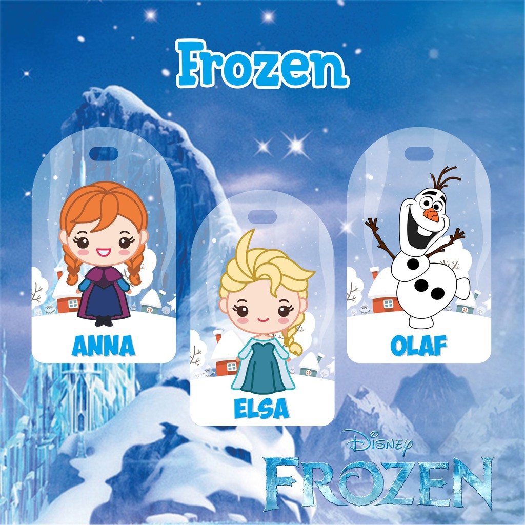 Jual 1 Pcs Bag Tag Akrilik Tema Frozen (Nama/ Tulisan Bisa Request ...