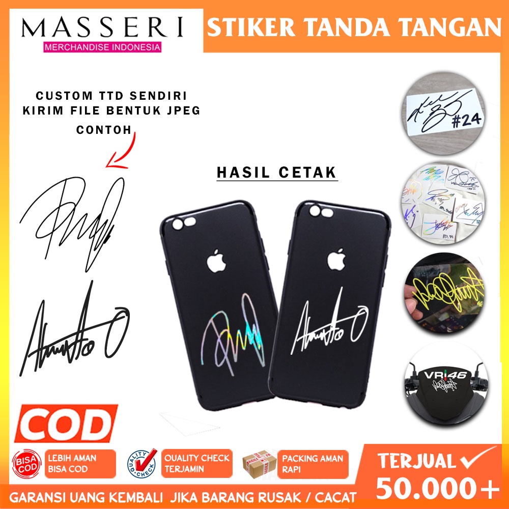 Jual Sticker Hologram Sticker Custom Tanda Tangan Bebas desain | Shopee ...