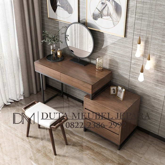 Jual meja rias minimalis kayu jati industrial vanity table (Free kursi) | Shopee Indonesia