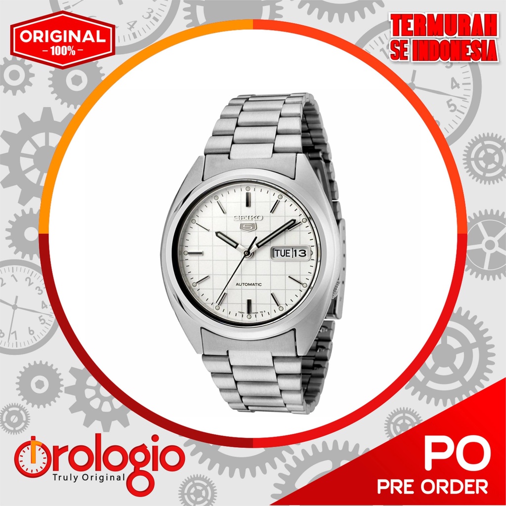 Jual Seiko 5 SNXF05 Automatic 21 Jewels White Dial Stainless Steel ...