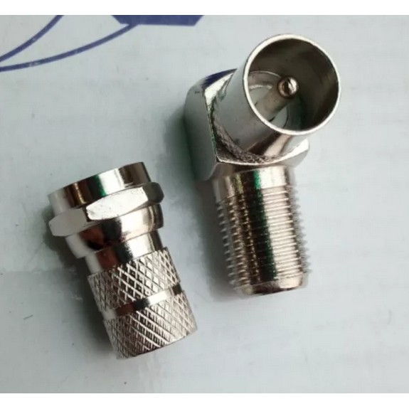 Jual Paket Jack Antena Male L Besi Drat plus Drat Besi - Konektor Antenna TV Connector Besi L ...