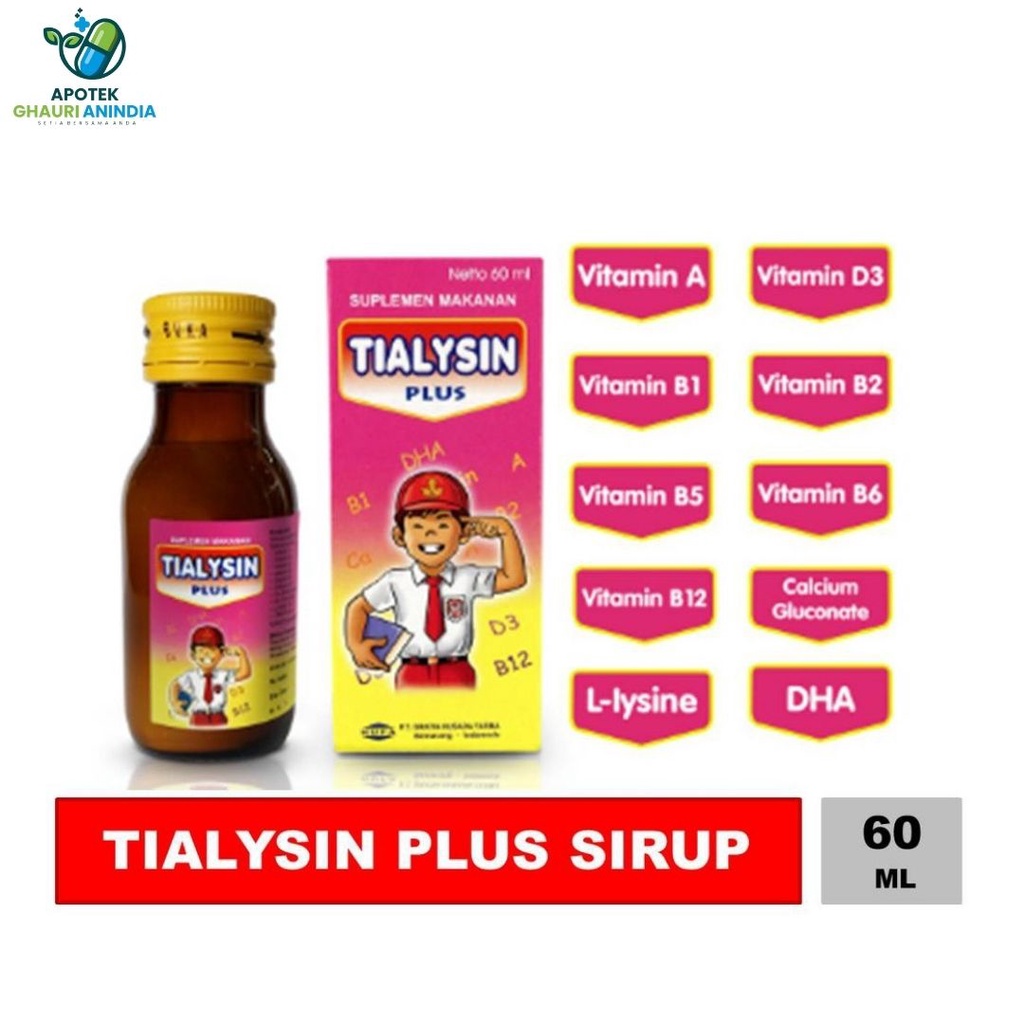Jual Tialysin Plus Sirup 60 ml Penambah Nafsu Makan Anak | Shopee Indonesia