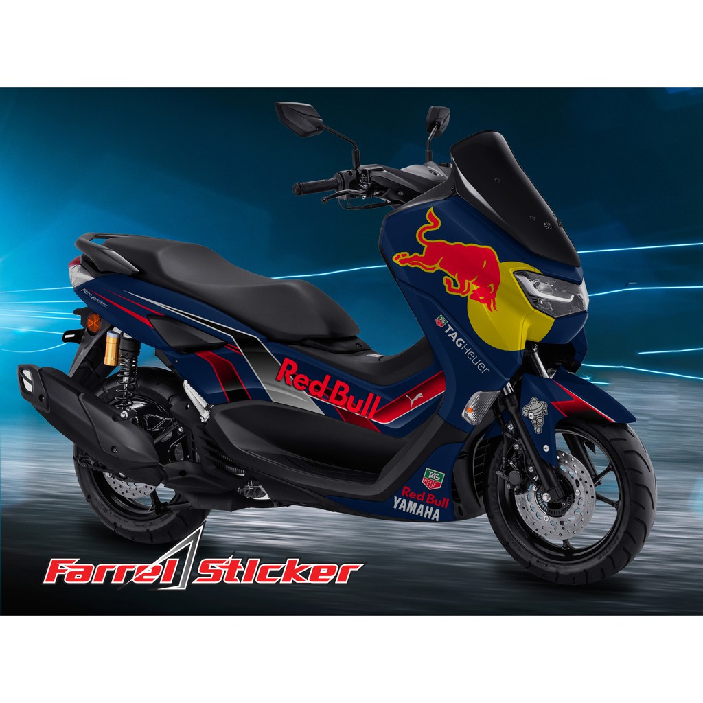 Jual stiker decal sticker new nmax red bull biru | Shopee Indonesia