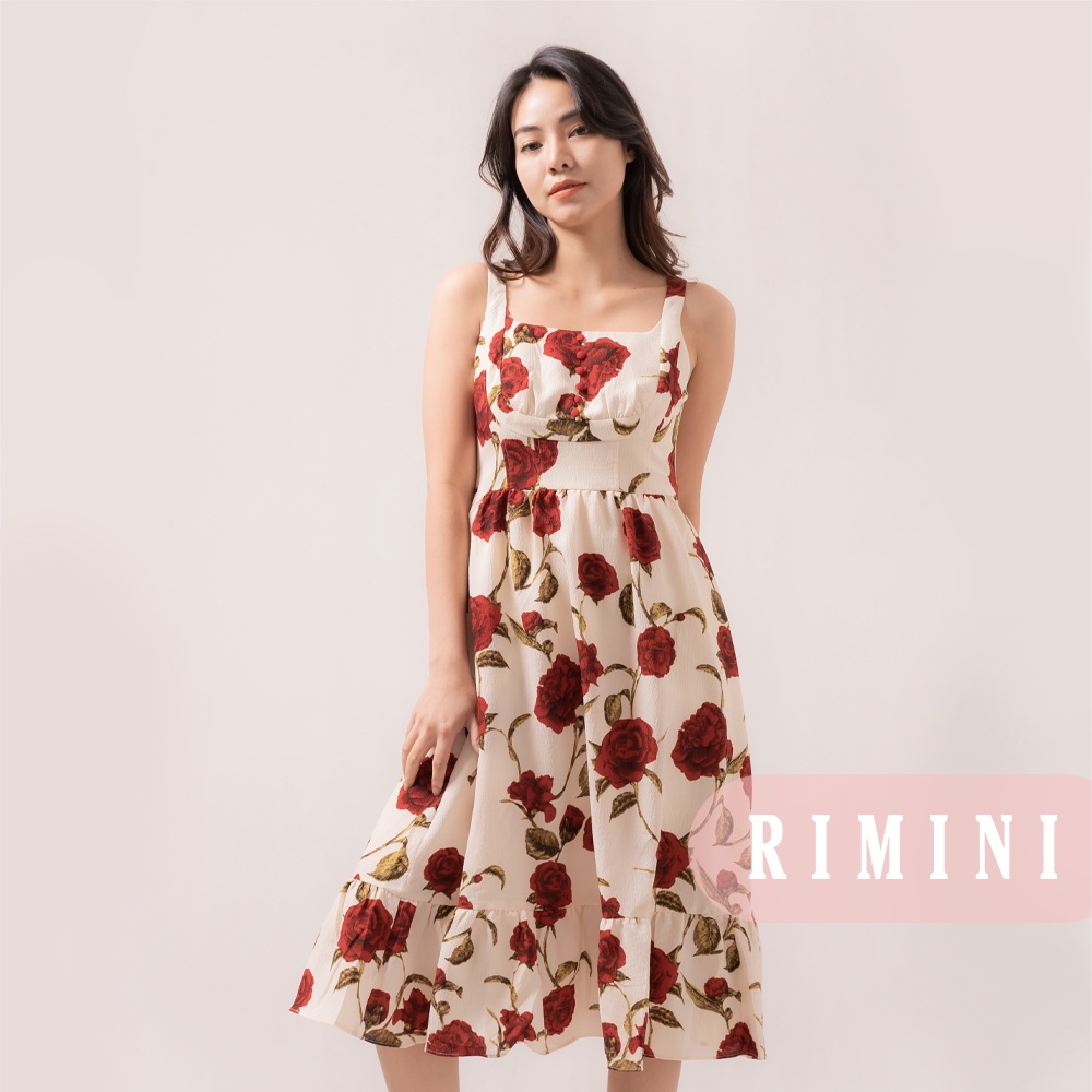 Jual RIMINI - Dress Cewe Gaun Bunga Katun Premium Halus Midi XS-XL - Rosslynne Dress 85514 ...