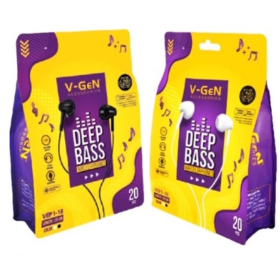 Jual Pack Earphone Headset V-GeN VEP1-18 Wired Handsfree Original VGEN ...