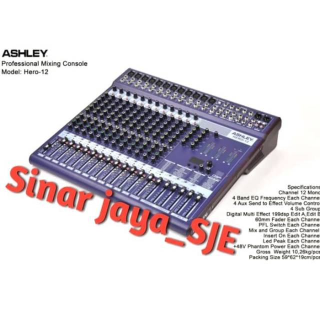Jual Mixer ASHLEY HERO 12 ( 12 channel ) effect 199dsp Original ASHLEY ...