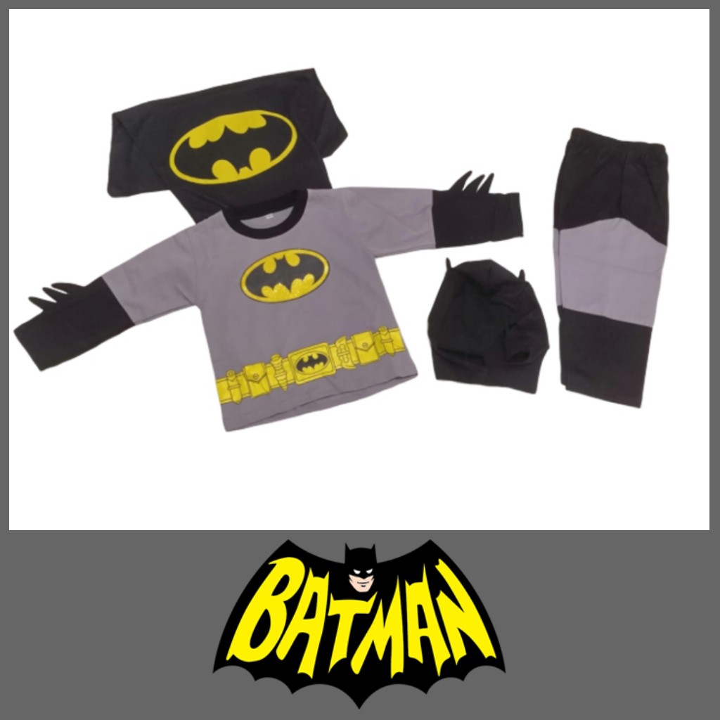 Jual Kostum Batman Anak Laki Karakter Superhero Duri Setelan Panjang ...