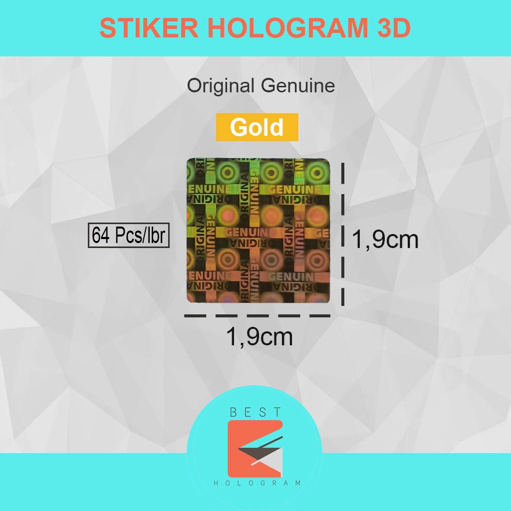 Jual Stiker Hologram 3D Original Genuine - segel rusak biasa /non motif ...