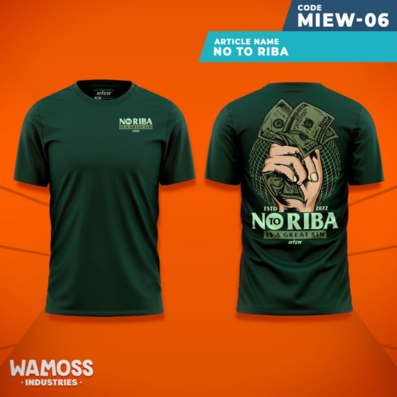 Jual KAOS MUSLIM SAY NO TO RIBA GLOW IN THE DARK MIEW06 | Shopee Indonesia