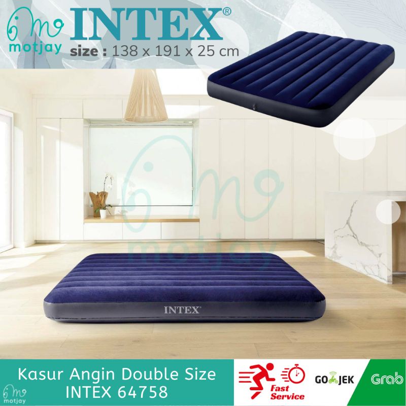 Jual Kasur Angin Intex Durabeam Double Blue Intex 64758 | Shopee Indonesia