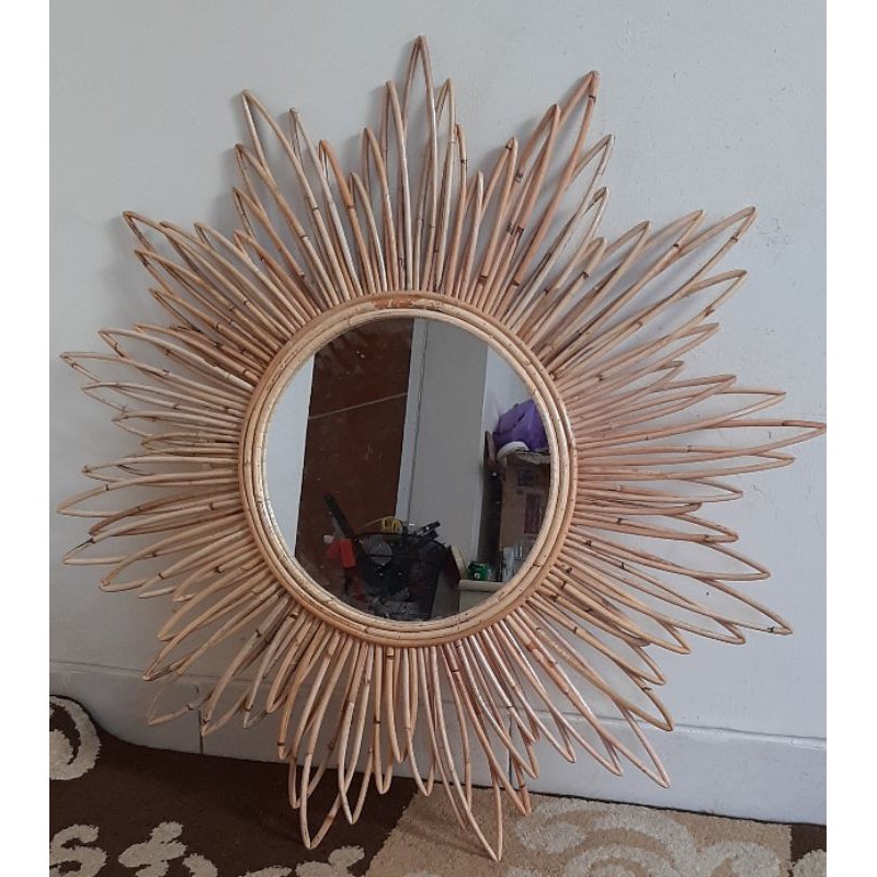 Jual cermin rotan diameter full 80-85cm,, cermin 30cm | Shopee Indonesia