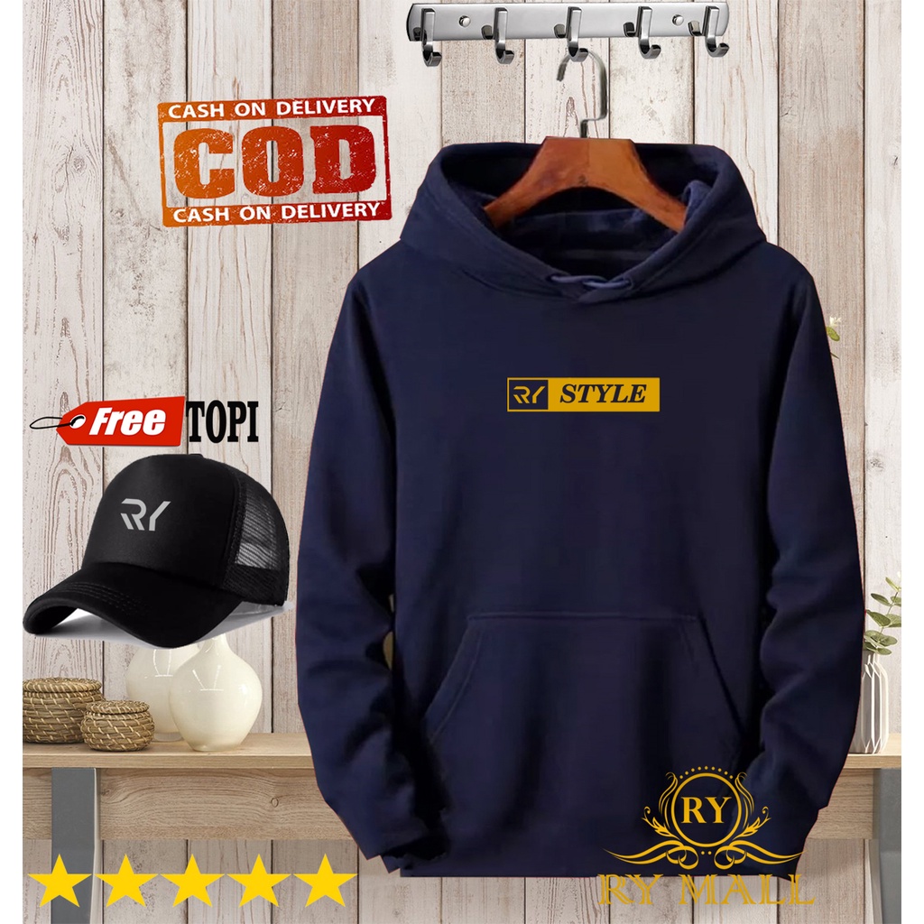 Jual Promo Bonus Topi / Jaket Hoodie RY STYLE BLOK Gold + Topi / Random ...