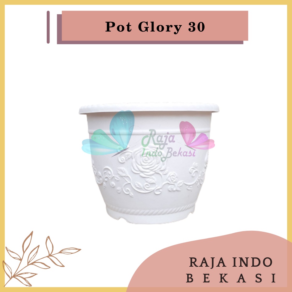 Jual Pot Glory 30 Cm Putih Motif Pot 30 Plastik 30cm Glory Vas Pot ...