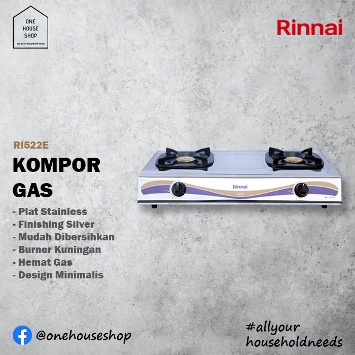 Jual Kompor Gas 2 Tungku Elegan Rinnai Silver Full Stainless Steel ...