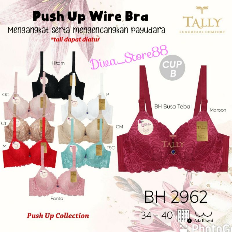 Jual Bh Tally 2962 Original | Push Up Bra Tally Busa Tebal Pakai Kawat ...