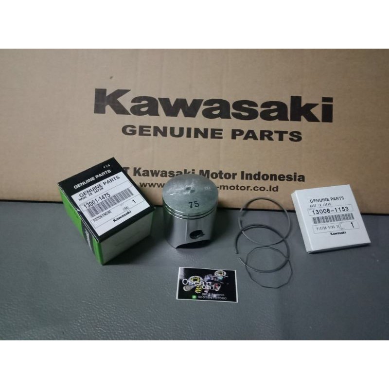 Jual piston plus ring seher ninja 150 r rr ukuran B 75 original ...