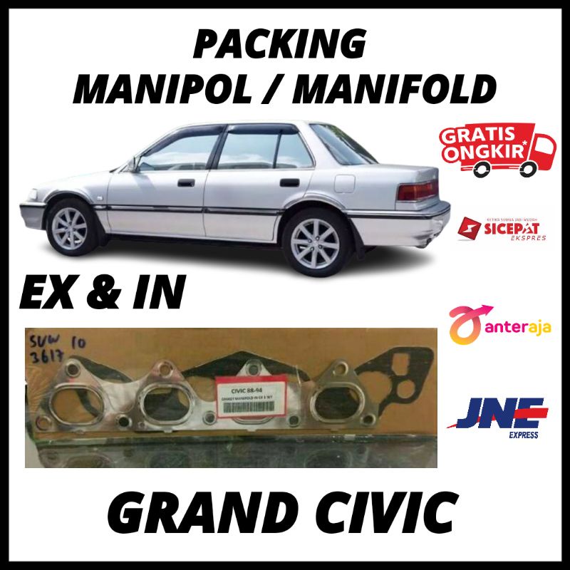 Jual Packing Paking Manipol Manifold Gasket EX dan IN Grand Civic ...