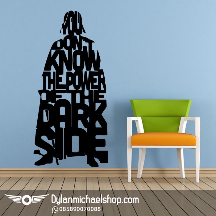 Jual STIKER TEMBOK STAR WARS DARTH VADER TEXT WALL STICKER DINDING ...