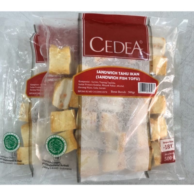 Jual Cedea Sandwich Tofu olahan ikan 500 gr (Frozen Food) | Shopee ...
