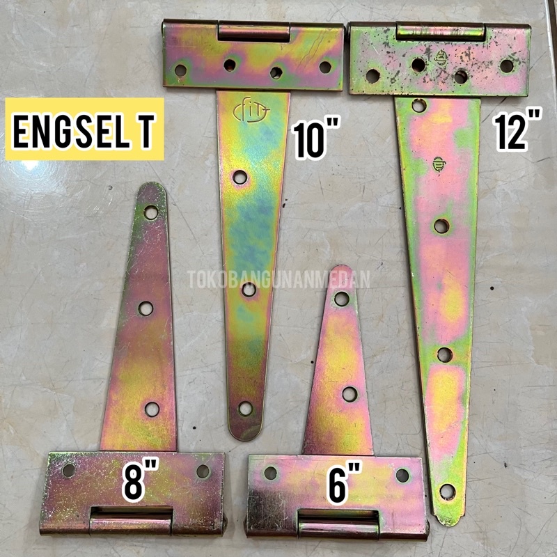 Jual ENGSEL PINTU GUDANG T8" / 8 INCH LIPAT TENGAH - 20CM MODEL T UNTUK ...