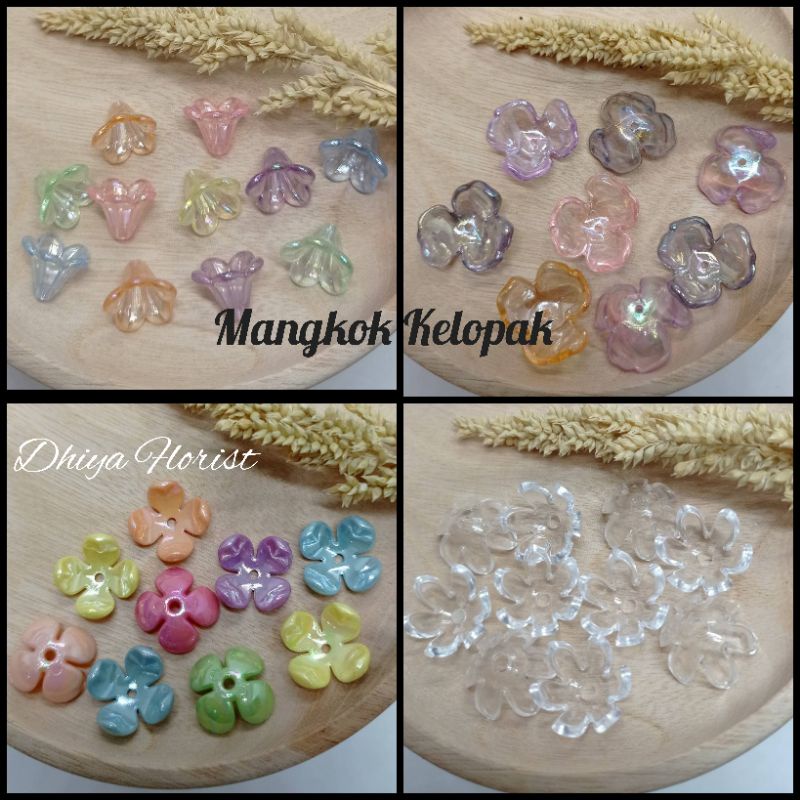 Jual 30 pcs Manik Kelopak Cangkang Bunga Mix Warna Mote Manik Kelopak ...