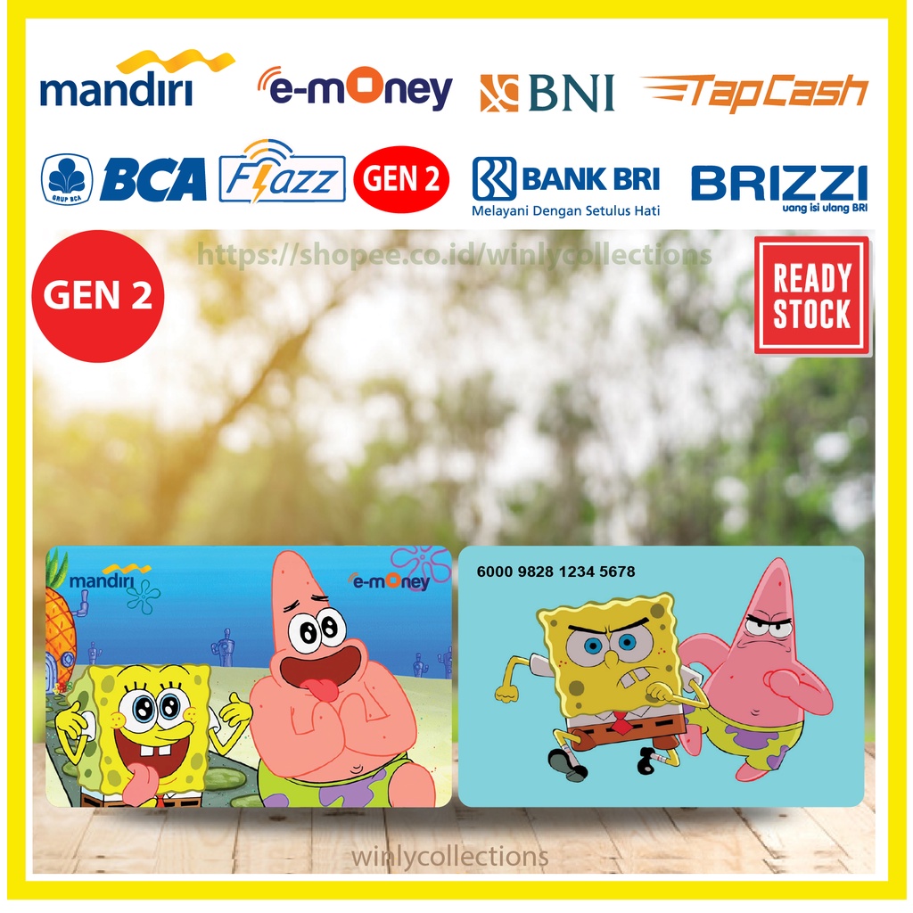 Jual EMONEY E TOLL SPONGEBOB ANIME PATRICK MANDIRI FLAZZ BCA GEN 2 BNI ...